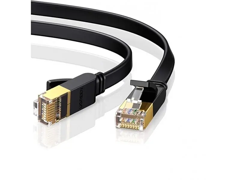 UGREEN Mrežni kabl STP CAT 7 flat NW106 sa konektorima 5m crni