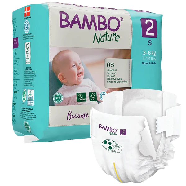 Bambo Nature pelene malo pakovanje veličina 2, 3–6 kg, 30 kom