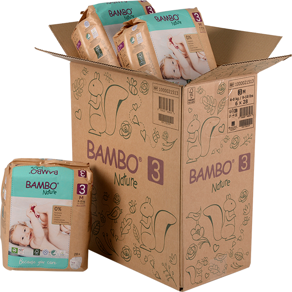Bambo Nature pelene papirno pakovanje box veličina 3, 4–8 kg, 168 kom