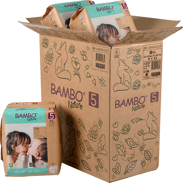 Bambo Nature pelene papirno pakovanje box veličina 5, 12–18 kg, 132 kom