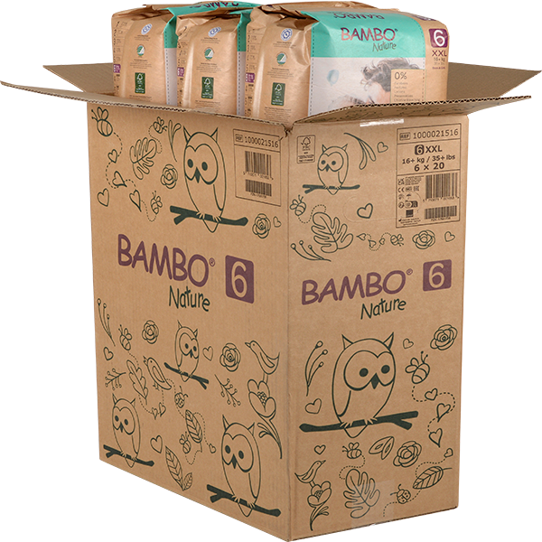 Bambo Nature pelene papirno pakovanje box veličina 6, 16+ kg, 120 kom