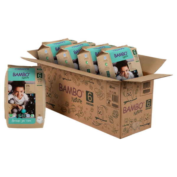 Bambo Nature pelene gaćice papirno pakovanje box veličina 6, 15+ kg, 90 kom