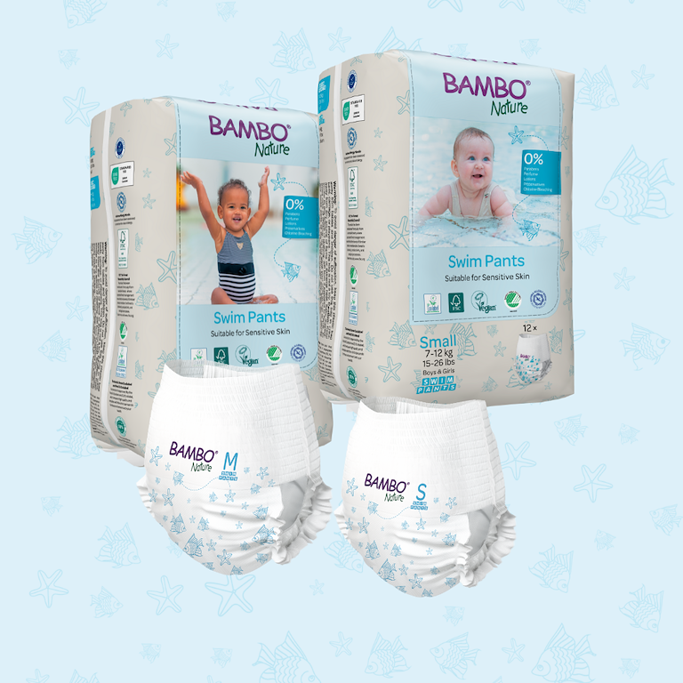 Bambo Nature pelene za kupanje veličina S, 7–12 kg, 12 kom