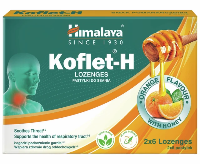 Himalaya Koflet-H lozenge - ukus pomorandže, 12 komada