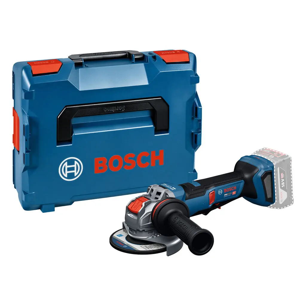 Bosch Aku ugaona brusilica GWS18V‑11PS, L‑Boxx 136, Bez baterije i punjača, 06019N4301