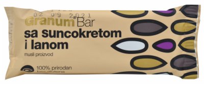 BAR BEZ GLUTENA SA SUNCOKRETOM I LANOM GRANUM 30G