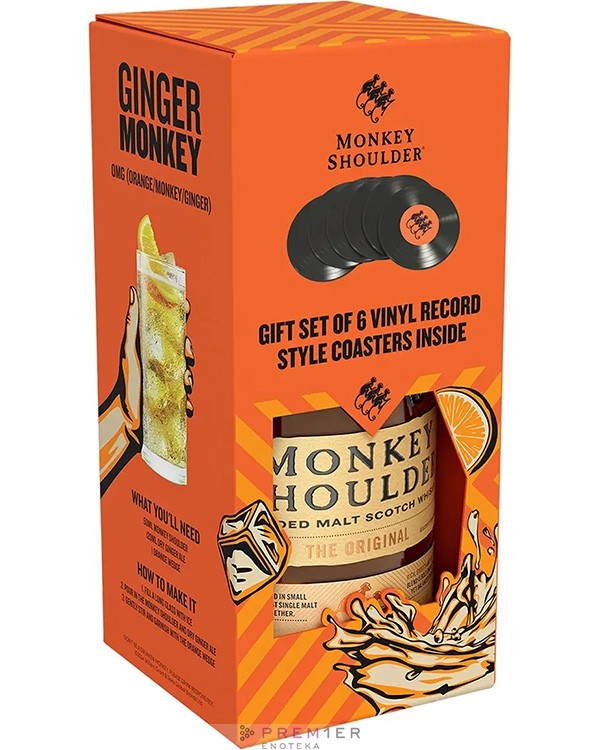 Monkey Shoulder Gift Box sa podmetačima 0.70l