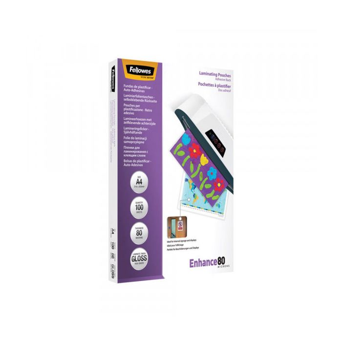 Folija za plastifikaciju A4 80mic sjajna samolepljiva Fellowes 5302202