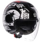 AGV ETERES JET KACIGA HISTORY MAT CRNO BELO CRVENA