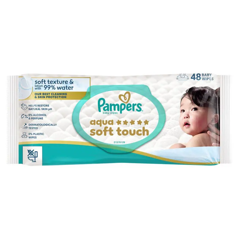 Pampers Vlažne maramice Aqua soft touch, 48 komada