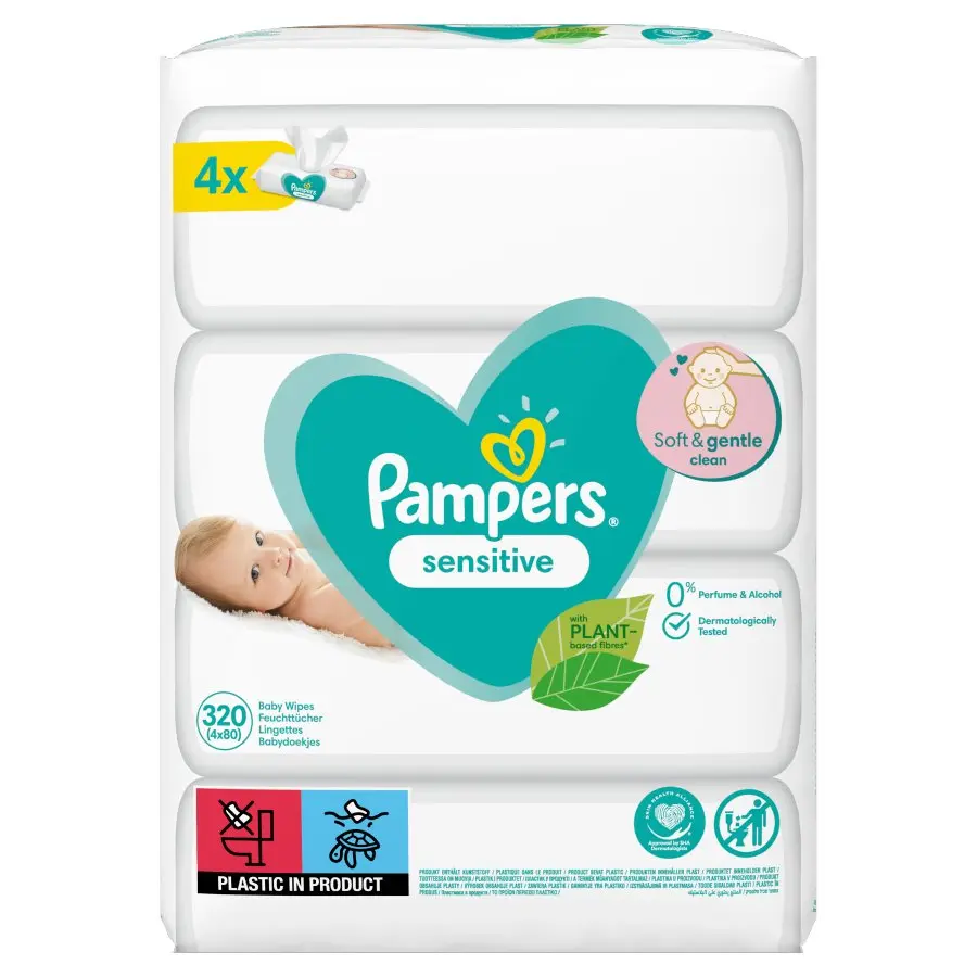 PAMPERS Vlažne maramice Sensitive 4x80