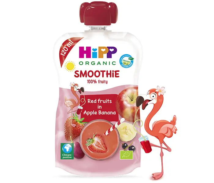 HiPP Voće u tubi - smuti od crvenog voća sa јabukom i bananom 120g