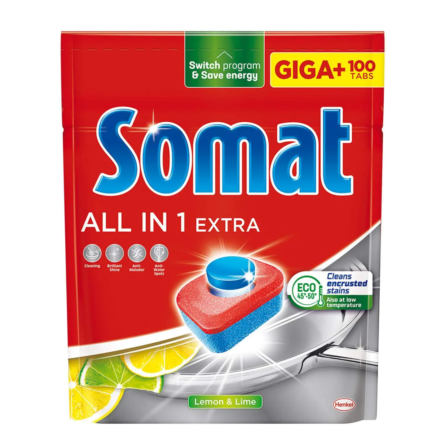 Somat Tablete za pranje posuđa All in 1 Extra, Limun i limeta, 100 komada