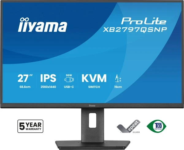 Monitor 27 Iiyama XB2797QSNP-B1 IPS 2560x1440 75Hz 1ms HDMI DP USB RJ45 pivot