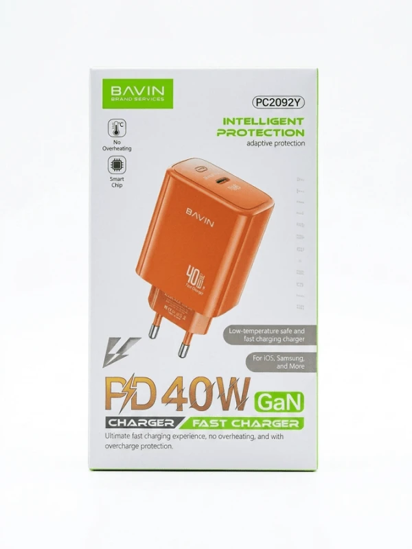 Bavin punjač 40W PD Type C PC209Y narandžasta ( 90066 )