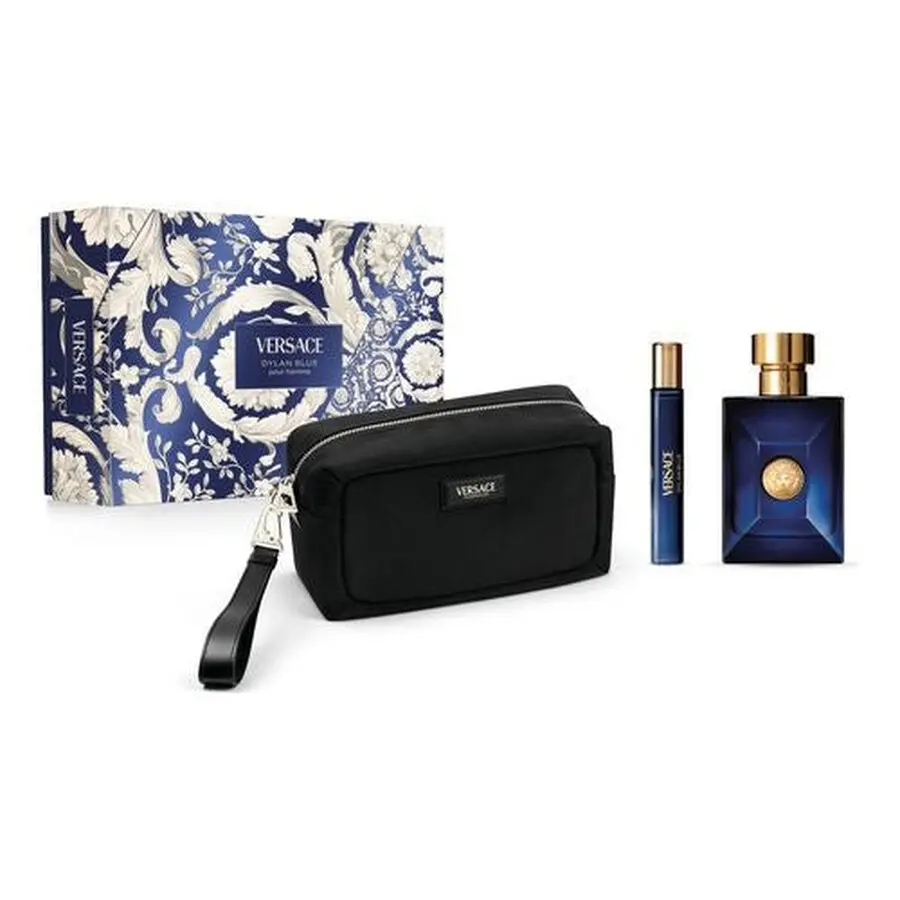 Versace Muški toaletni set Dylan Blue Pour Homme, EDT, 100 ml + Mini, 10 ml + Neseser