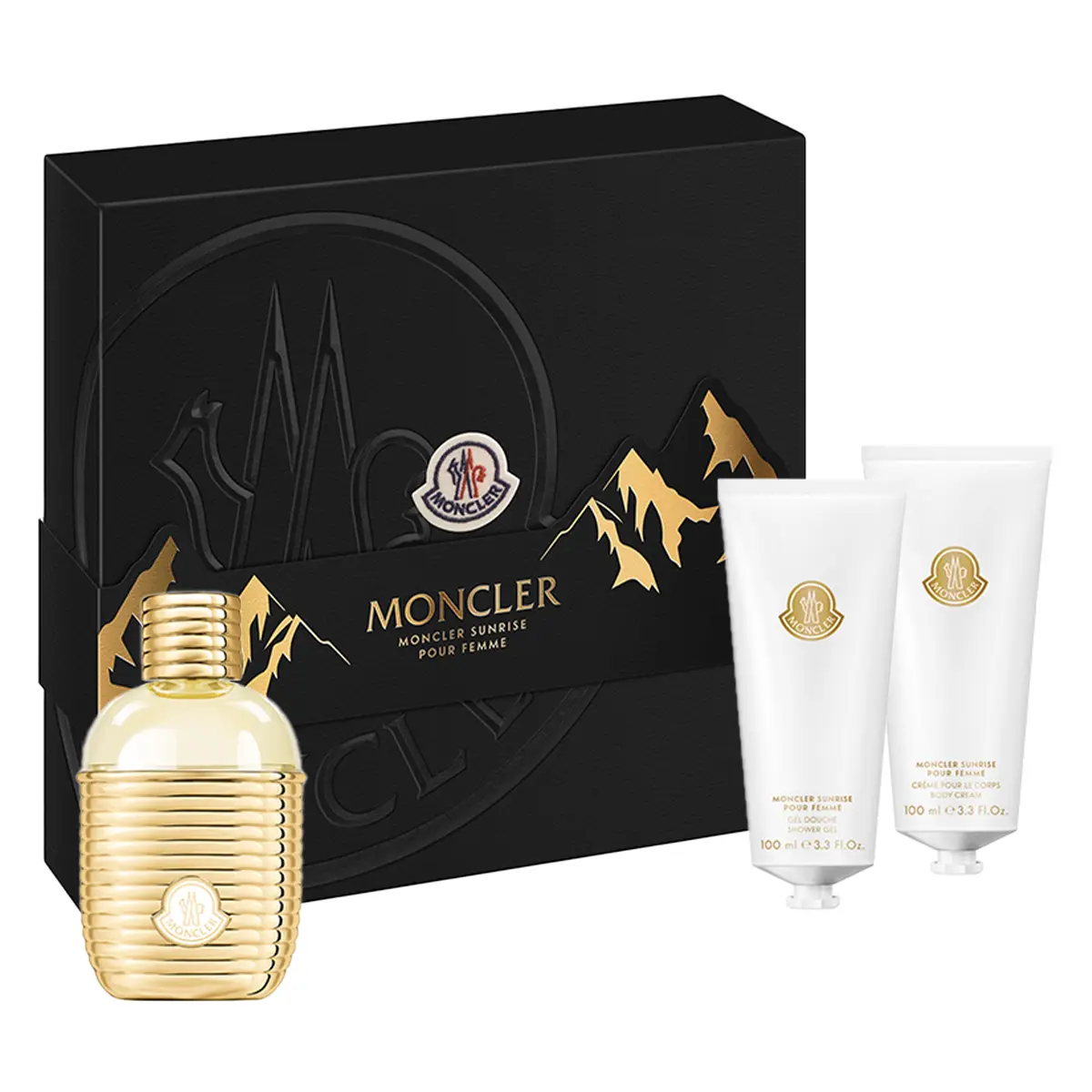 Moncler Ženski parfemski set Sunrise Pour Femme, EDP, 100 ml + Gel za tuširanje, 100 ml + Bodi losion, 100 ml