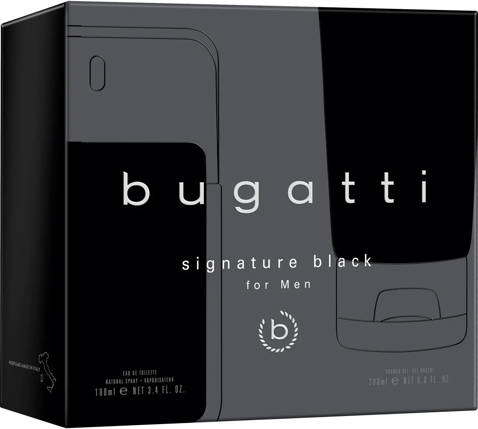Bugatti Muški toaletni set Signature Black, EDT, 100 ml + Gel za tuširanje, 200 ml