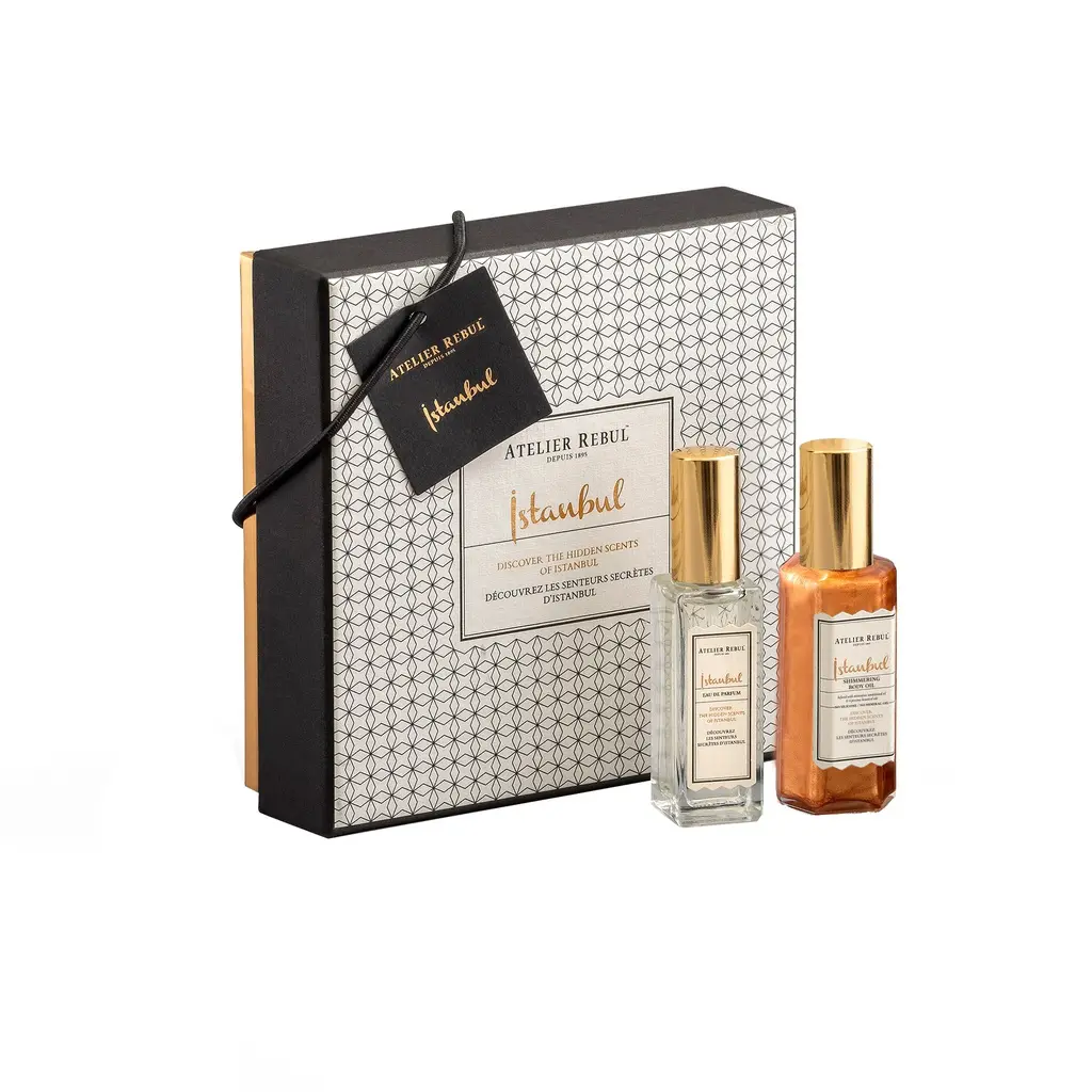 Atelier Rebul Ženski parfemski set Istanbul, EDP, 12 ml + Ulje za telo sa šljokicama On The Go, 25 ml