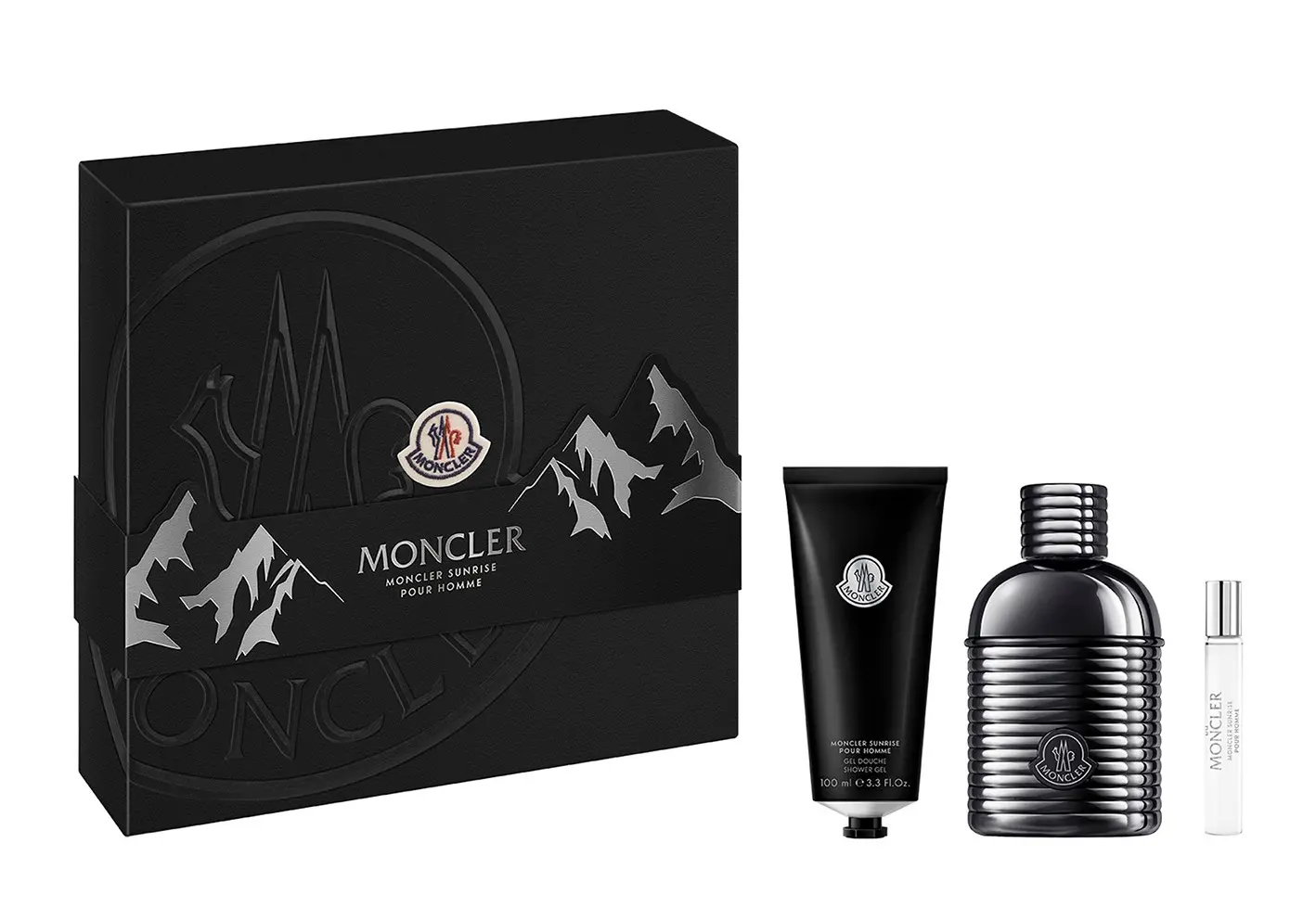 Moncler Muški parfemski set Sunrise Pour Homme, EDP, 100 ml + Gel za tuširanje, 100 ml + Šampon, 100 ml