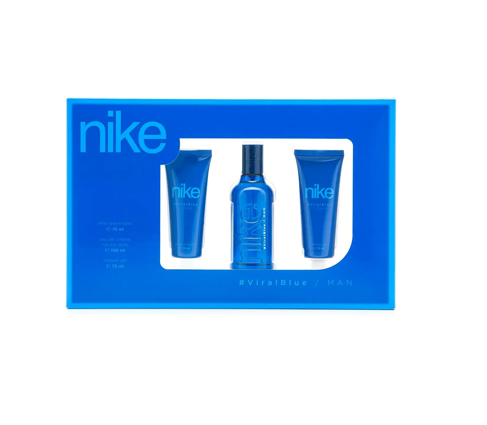 Nike Muški toaletni set Viral Blue, EDT, 100 ml + Gel za tuširanje, 75 ml + Balzam posle brijanja, 75 ml