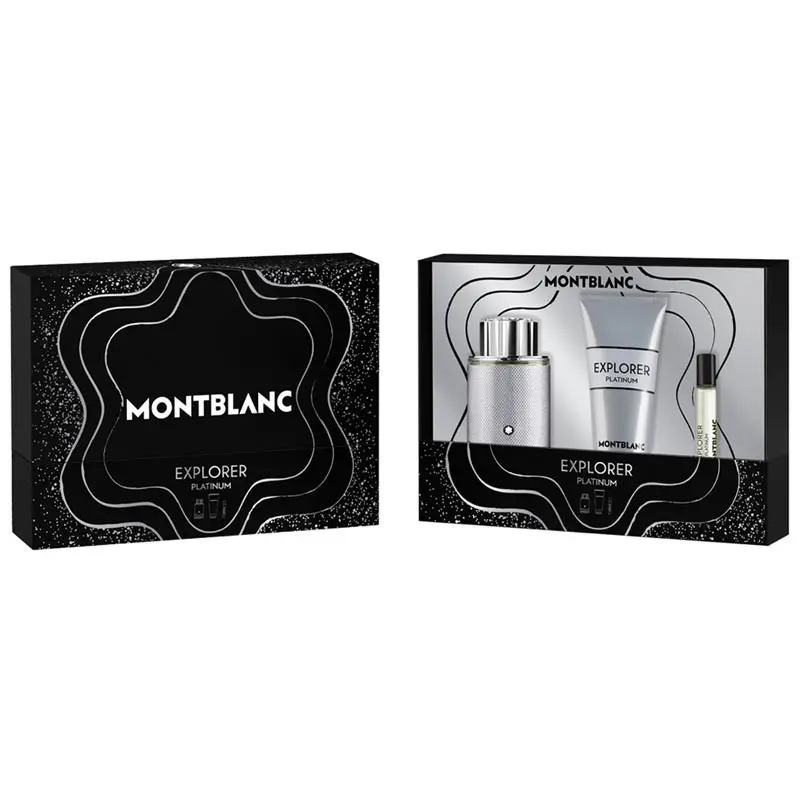 Montblanc Muški parfemski set Explorer Platinum, EDP, 100 ml + Gel za tuširanje, 100 ml + Mini, 7,5 ml