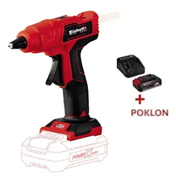 Einhell akumulatorski pištolj za vruće lepljenje Power X-Change TE-CG 18 Li 4522200 + Poklon Einhell starter kit Power X-Change 18V 2.5Ah