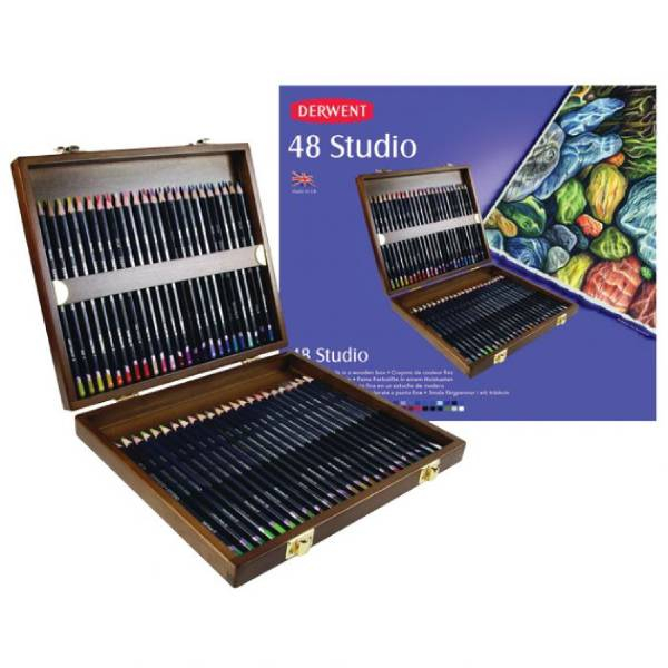 Boje drvene 48 boja u drvenoj kutiji Studio Derwent 700822