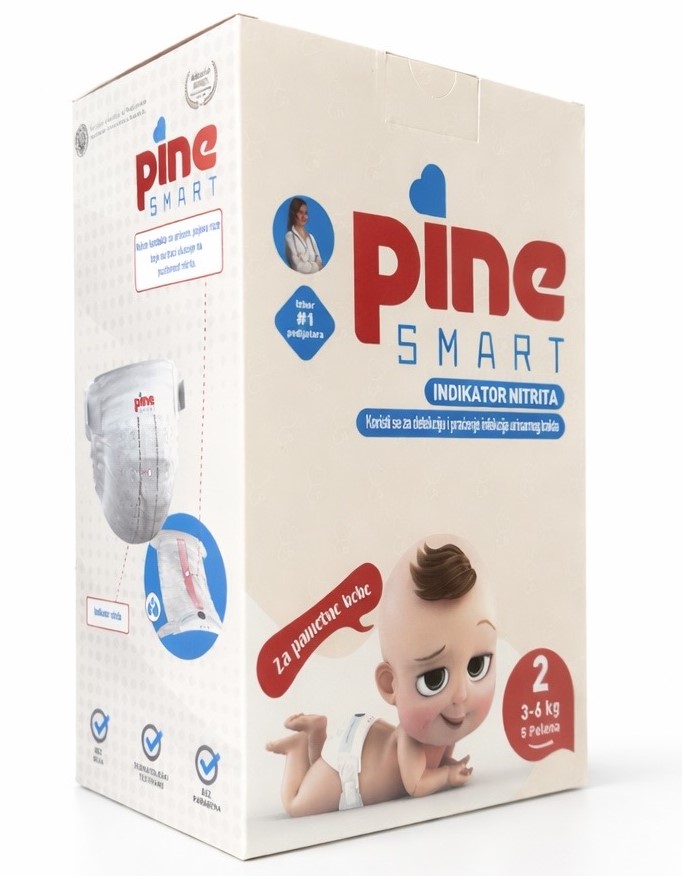 Pine Smart pelene za bebe sa indikatorom nitrita 3-6kg, 2 komada