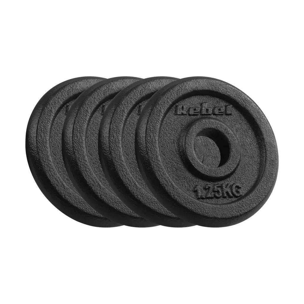 Rebel Active Liveni okrugli tegovi RBA-2126, Set 4x1.25 kg / 31 mm, Crni