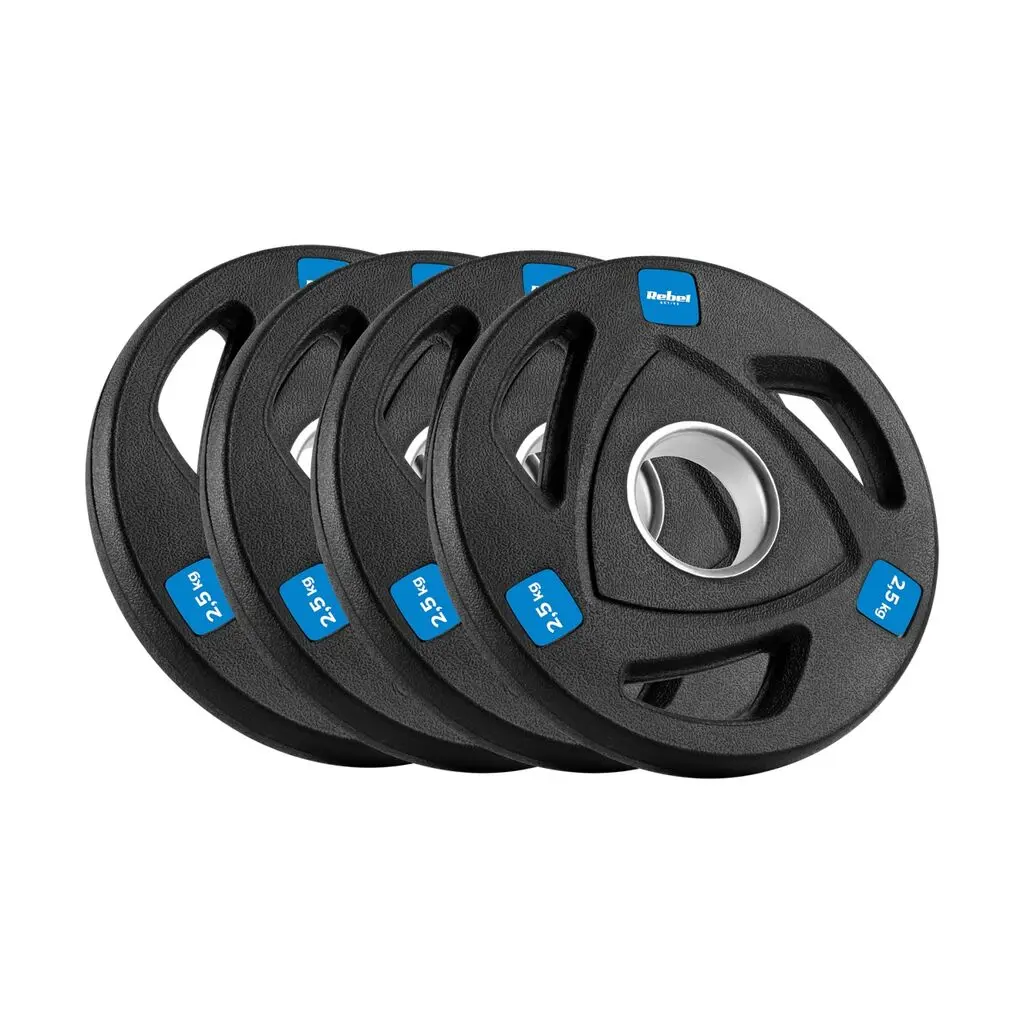 Rebel Active Gumirani olimpijski liveni tegovi RBA-2108, Set 4x2.5 kg / 51mm , Crni