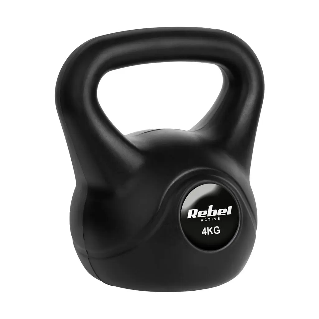 Rebel Active Bitumenski kettlebell teg RBA-2312, 4 kg, Crni