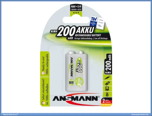 Baterija punjiva 8.4V 200mAH, Ansmann