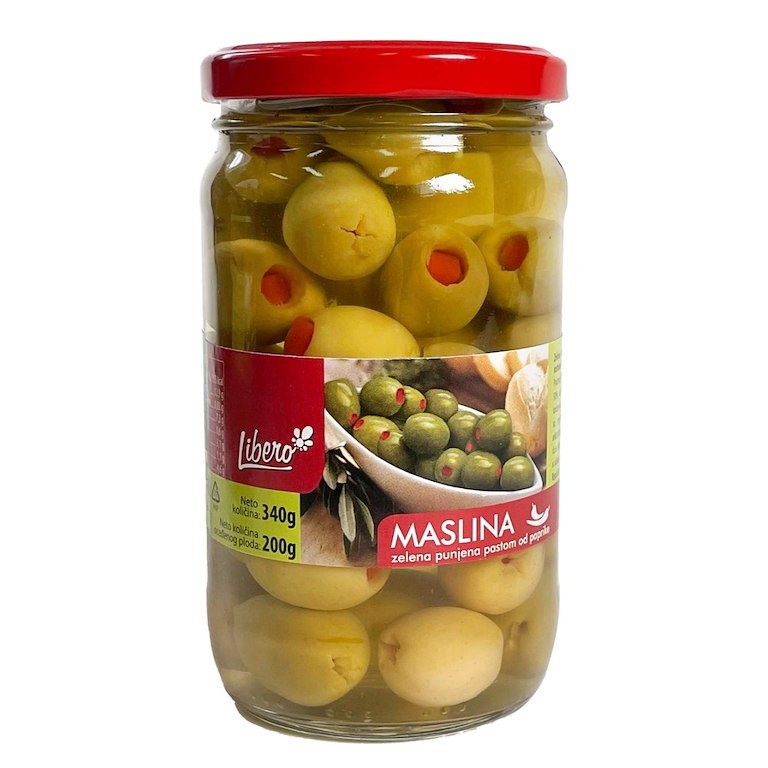 Libero masline zelene punjene pastom paprike 340g libero
