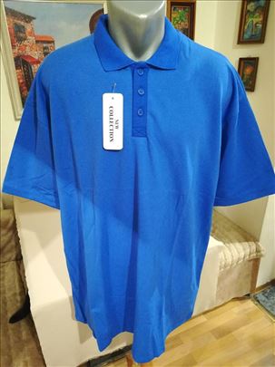 Nova muska polo majica sa kragnom 4XL Plava Novo