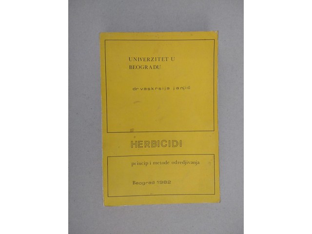 Herbicidi, principi i metode određivanja