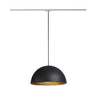 1-fazni Šinski sistemi - FORCHINI M VISEĆA SVETILJKA, 40CM, OKRUGLA, CRNA/ ZLATNA, E27, UKLJ. 1-FAZNA ADAPTER