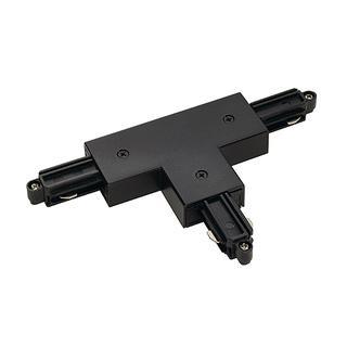 1-fazni Šinski sistemi - T-CONNECTOR FOR 1-CIRCUIT HV-TRACK, SURFACE-MOUNTED, CRNA, GROUND RIGHT