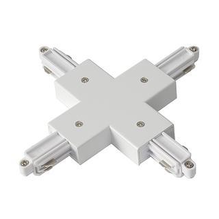1-fazni Šinski sistemi - X-CONNECTOR FOR 1-CIRCUIT HV-TRACK, SURFACE-MOUNTED, WHITE