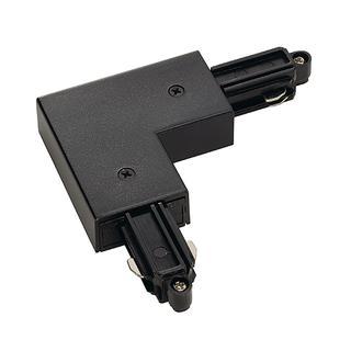 1-fazni Šinski sistemi - CORNER CONNECTOR FOR 1-CIRCUIT HV-TRACK, SURFACE-MOUNTED, BLACK, GROUND INSIDE