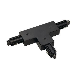 1-fazni Šinski sistemi - T-CONNECTOR FOR 1-CIRCUIT HV-TRACK, SURFACE-MOUNTED, BLACK, GROUND LEFT