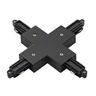 1-fazni Šinski sistemi - X-CONNECTOR FOR 1-CIRCUIT HV-TRACK, SURFACE-MOUNTED, BLACK