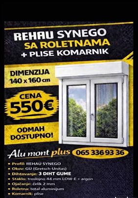 PVC prozor 140x160 sa roletnom i rolo komarnikom
