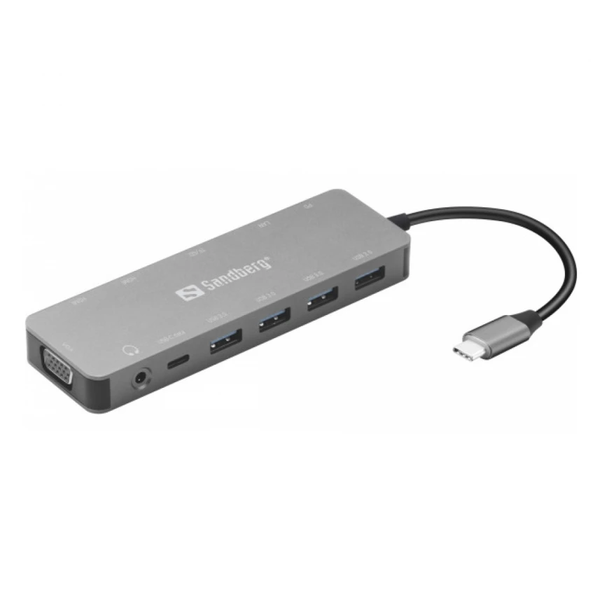 Docking station Sandberg 13in1 USB-C - 2xHDMI/VGA/LAN/3xUSB 3.0/USB C 136-45