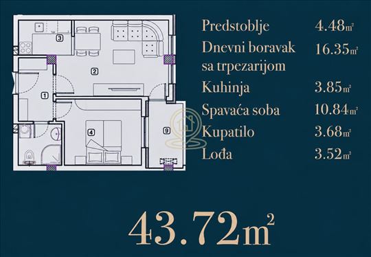 Kvalitetna novogradnja – jednoiposoban stan sa odl