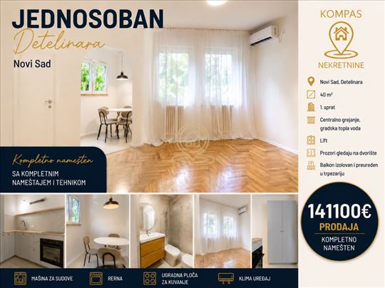 Jednosoban stan na prodaju 40 m², Pasterova 12, No