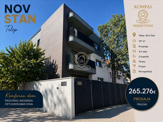 Četvorosoban stan 101 m², Telep, Novi Sad