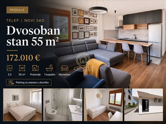 Dvosoban stan 55 m², Telep, Novi Sad