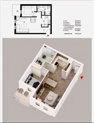 Stan u modernoj novogradnji – 47m², odlična lokaci