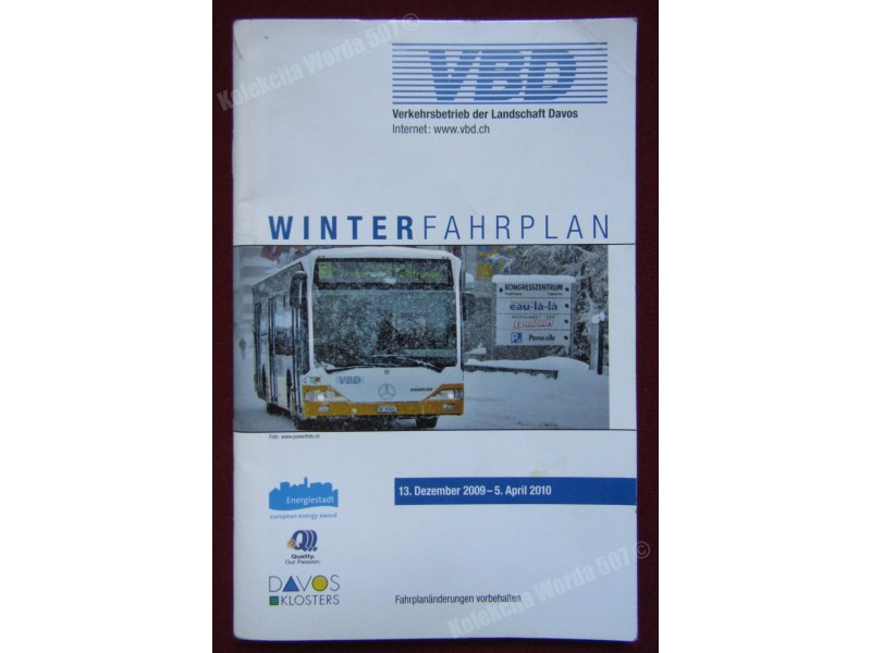 Dvostrani Red Vožnje Davos Švajcarska VBD 2009-10.